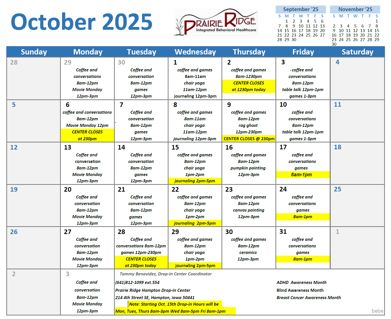 Drop-In Center - Prairie Ridge Integrated Behavioral Healthcare
